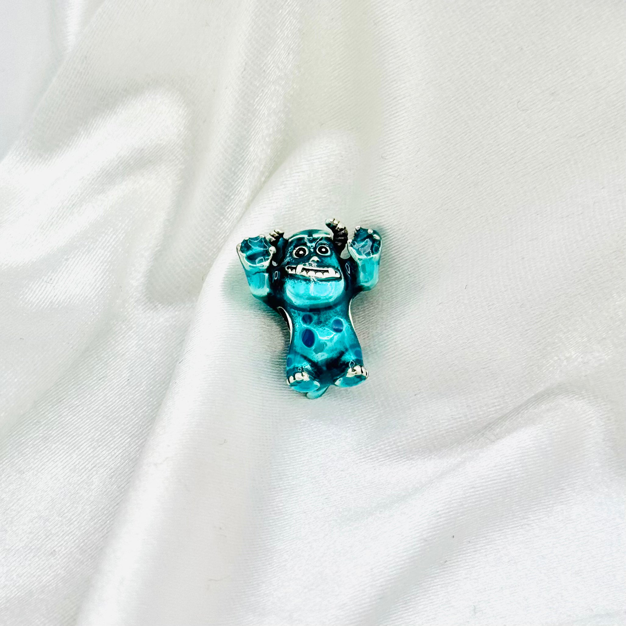 Disney Pixar Monster's Inc Sulley Blue Enamel Pandora 925 Sterling Sil ...